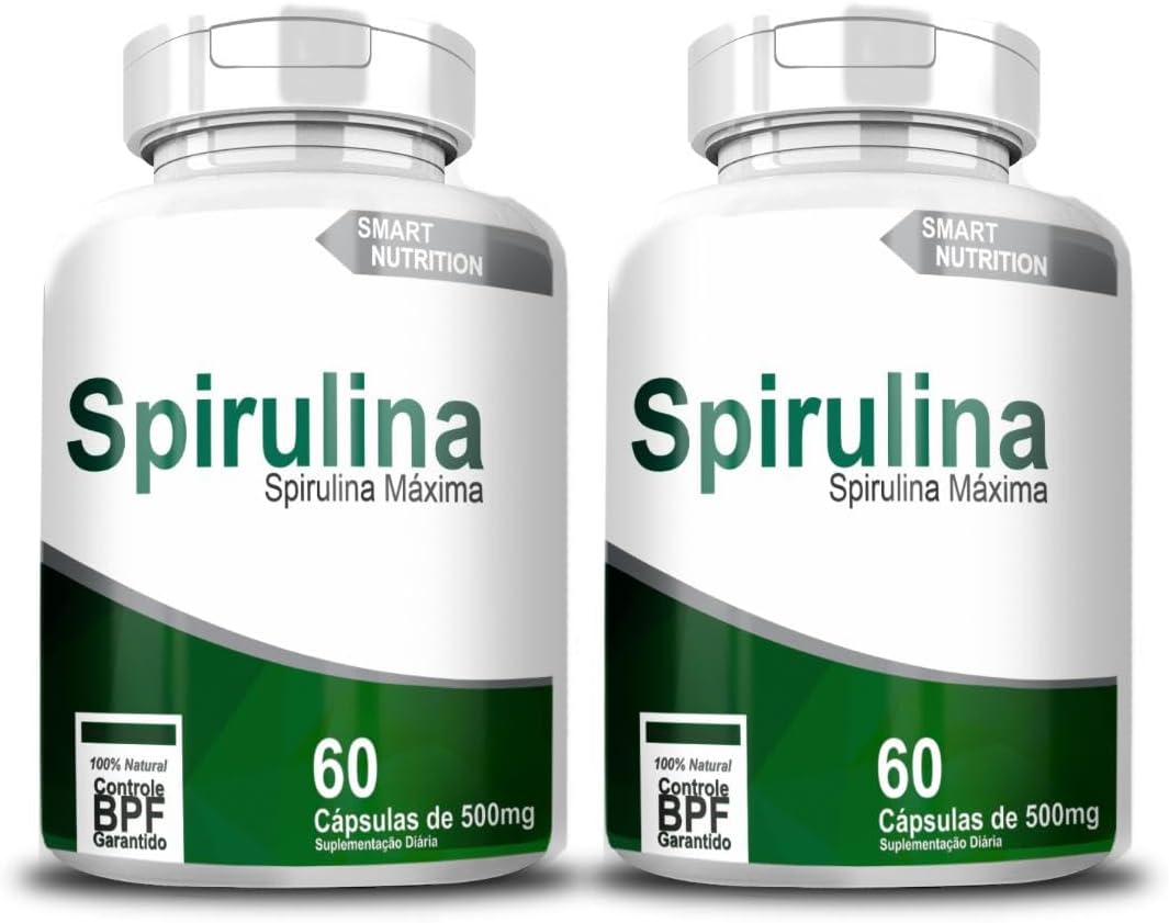 Spirulina Máxima, 120 Cápsulas de 500mg, Suplemento Natural com ...